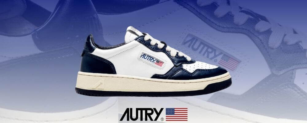 Autry Medalist Low Sneakers: Timeless White and Blue Style | Addict Miami